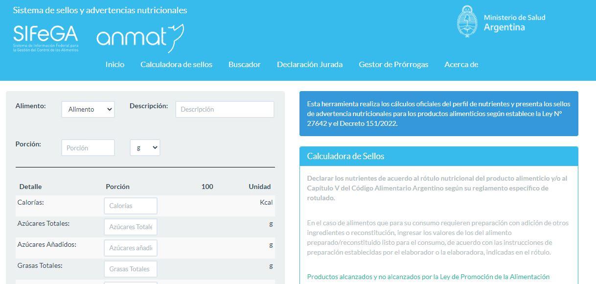 Anmat lanza una calculadora para saber qué alimentos tendrán sellos ...