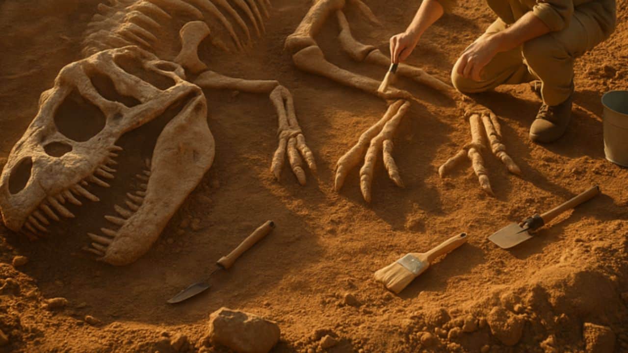 Tesoro arqueológico: un fósil de dinosaurio reescribe la evolución
